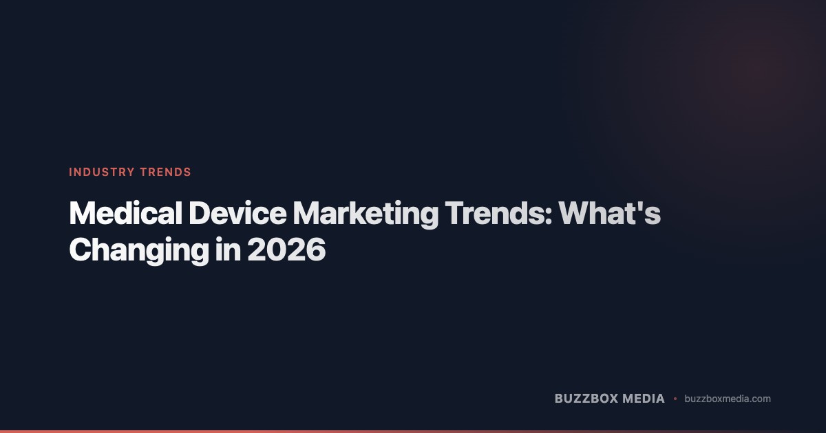 Medical Device Marketing Trends for 2026 | Buzzbox Media